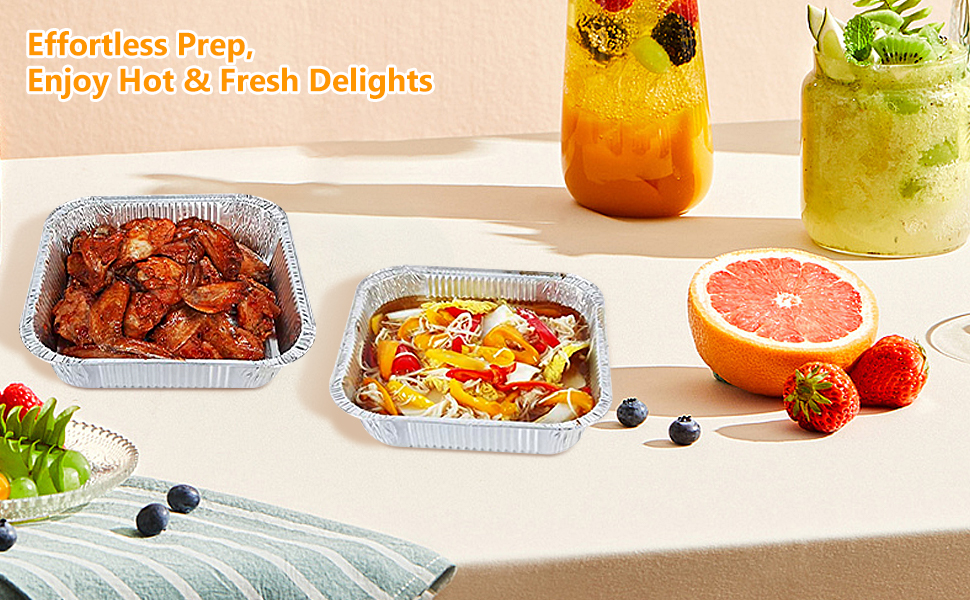 Lotvic 30 Packs Aluminum Foil Trays, 8 Inch Square Foil Baking Trays ...