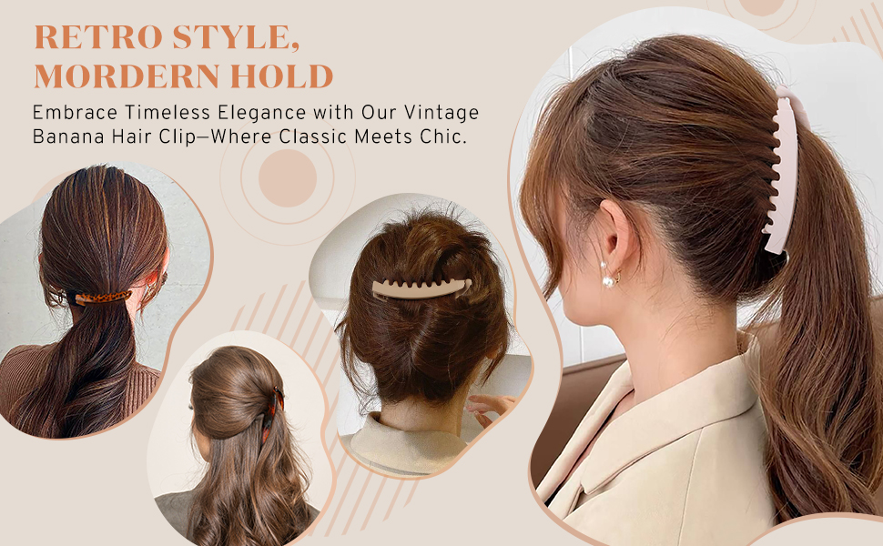 Amazon.com : Gift4u Banana Clip for Women, 7 Pack 5.1 Inch Hair Clip for Thick Medium Hair ...