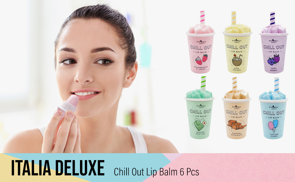 Amazon.com : DEALPLUSDEAL Italia Deluxe Chill Out Lip Balm 6 Pcs Set Non Sticky Smooth Sweet Ice ...