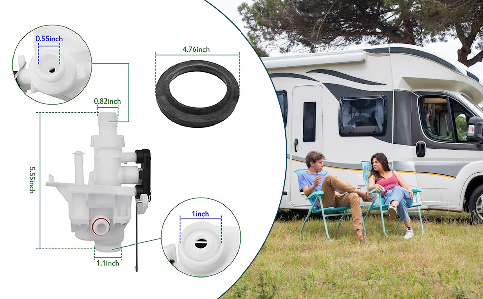 Amazon.com: 31705 RV Toilet Water Valve Kit Compatible with Thetford RV Toilet Parts, RV Toilet ...