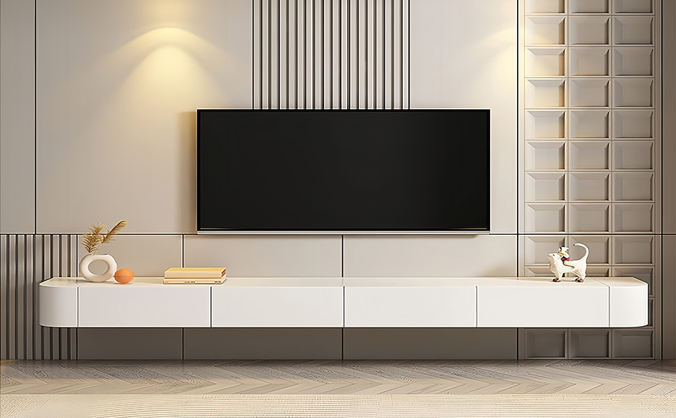 Aipunlus Floating TV Stand, Floating TV Unit Wall Mounted, Floating TV Cabinet, Floating TV ...