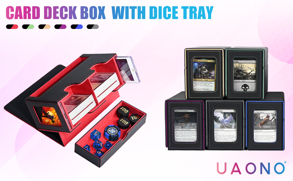 Amazon.com: UAONO MTG Deck Box with 2 Commander Display and Dice Tray-Patented Design, Double ...