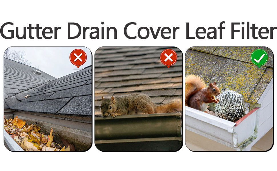 Bestgle 8 Pcs Gutter Downspout Guards, 3.5 Inch Expandable Leaf Filter ...