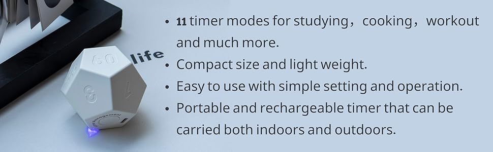 Lmtdosw Rotating Productivity Timer Rechargeable Desk Productivity Timer Pomodoro