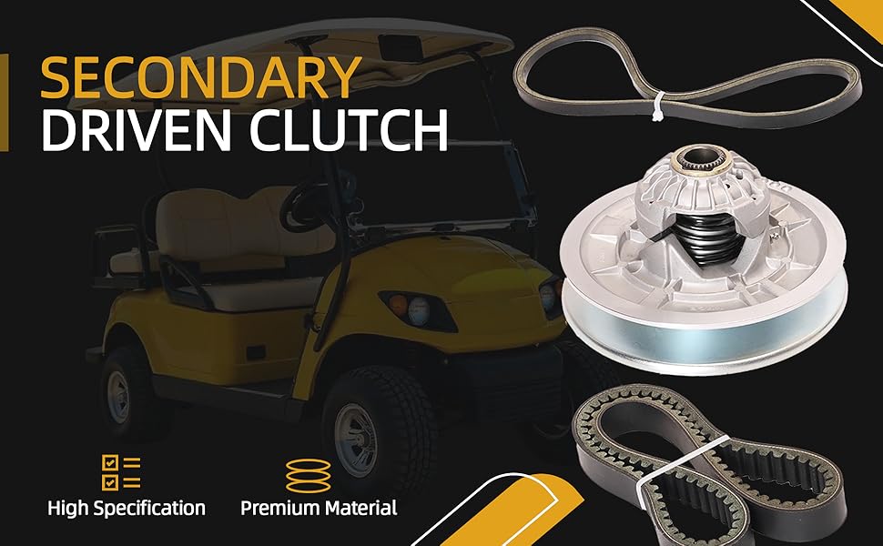 Amazon.com: Secondary Driven Clutch w/Belts Kit Compatible with Yamaha Golf Cart G29 YDRA SVL ...