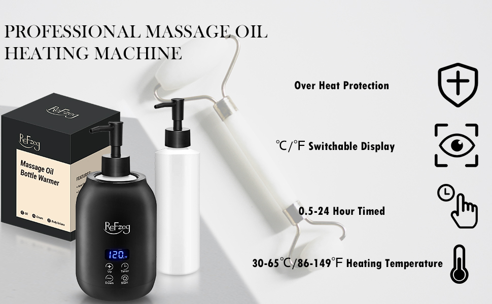 Amazon.com : Massage Oil Warmer Bottle Professional Electric Lotion Digital Heater for SPA ...