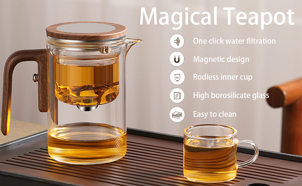 Amazon.com | Enchanti Tea Pot, 800ML Witchcraft Magic Glass Teapot with Infuser Strainer and Lid ...