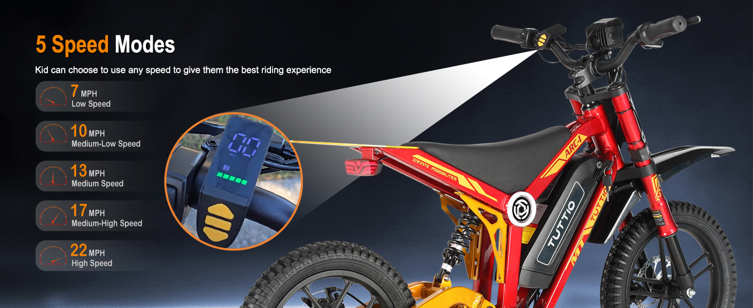 Amazon.com: Tuttio ARC-I 36V Electric Dirt Bike for Kids 5-8, 750W Electric Motorcycle for Kids ...