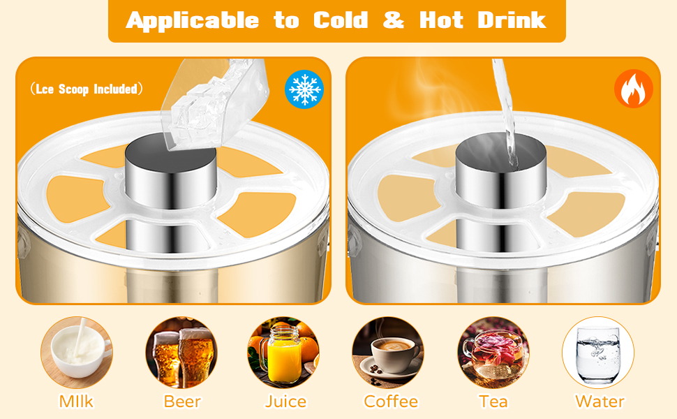 Amazon.com | JopaihoVie 4.4 Gallon Drink Dispenser – Iced Drink Dispenser with Ice Core for ...