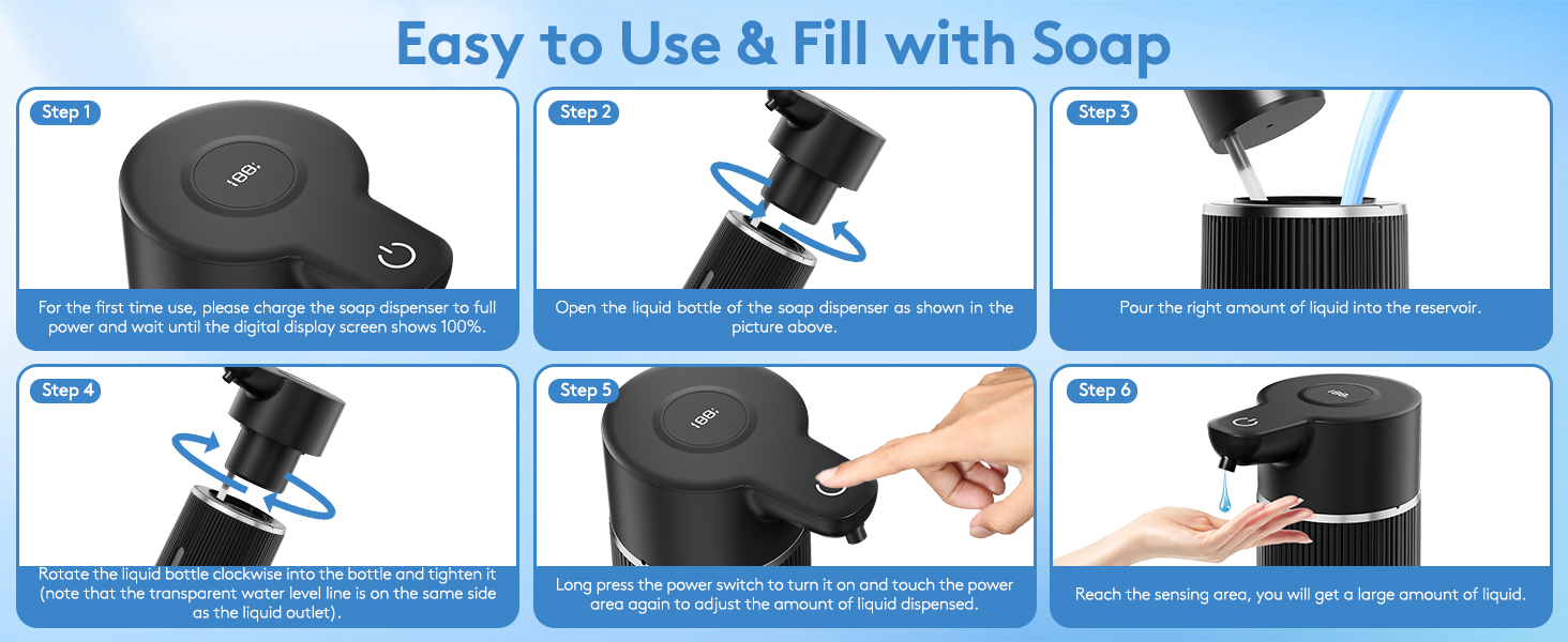 Amazon.com: Automatic Soap Dispenser Touchless, 14.2oz/420ml Dish Hand Soap Dispenser for ...