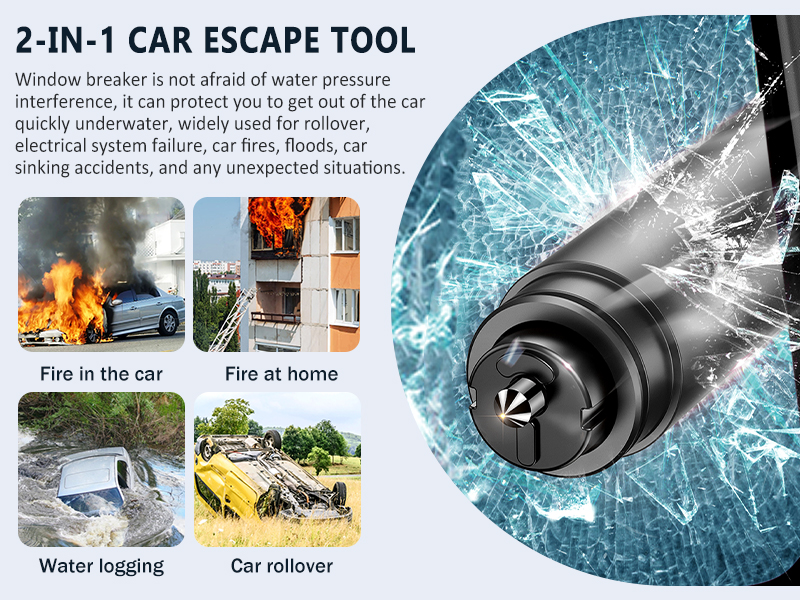 Amazon.com: 4 Pack Safe Hammer Glass Breaker Underwater, 2-in-1 Car Safety Hammer Window Breaker ...