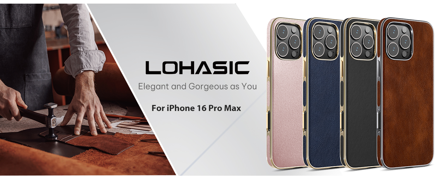 Amazon.com: LOHASIC for iPhone 16 Pro Max Leather Case, Slim Luxury Business Classic Shockproof ...