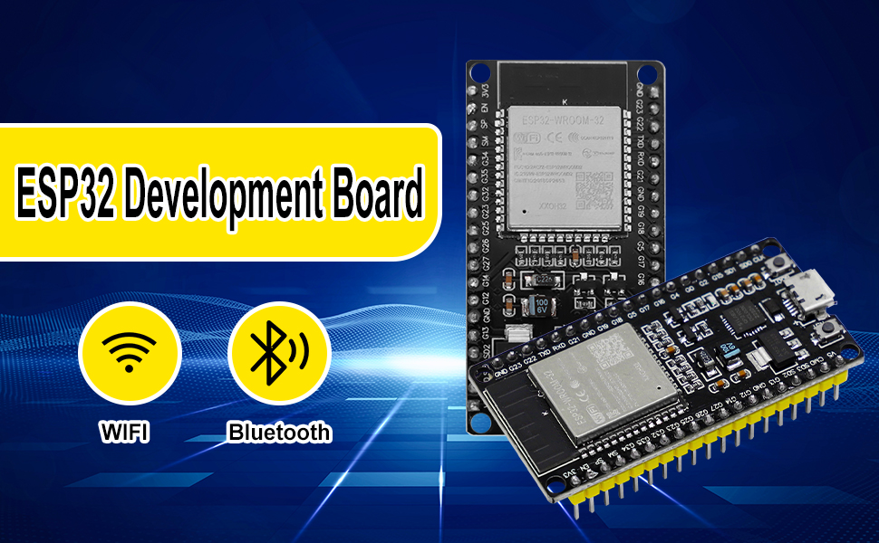 ESP32 ESP-WROOM-32 Development Boards, 2 Pieces ESP32 Node-MCU 2.4GHz ...