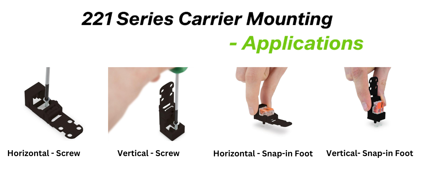 WAGO 221 Series 19pc Mounting Carrier Assortment Pack | DIN-35 / Panel Mount/Screw Mount ...