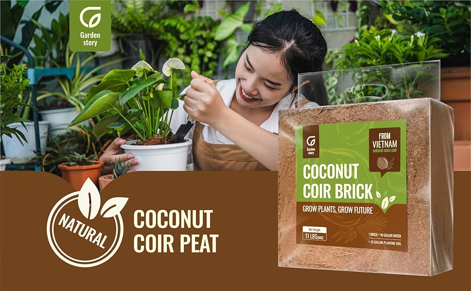 Amazon.com : Garden story 11Pcs Coco Coir Brick for Plants, Low EC & Balanced pH, Potting Mix ...