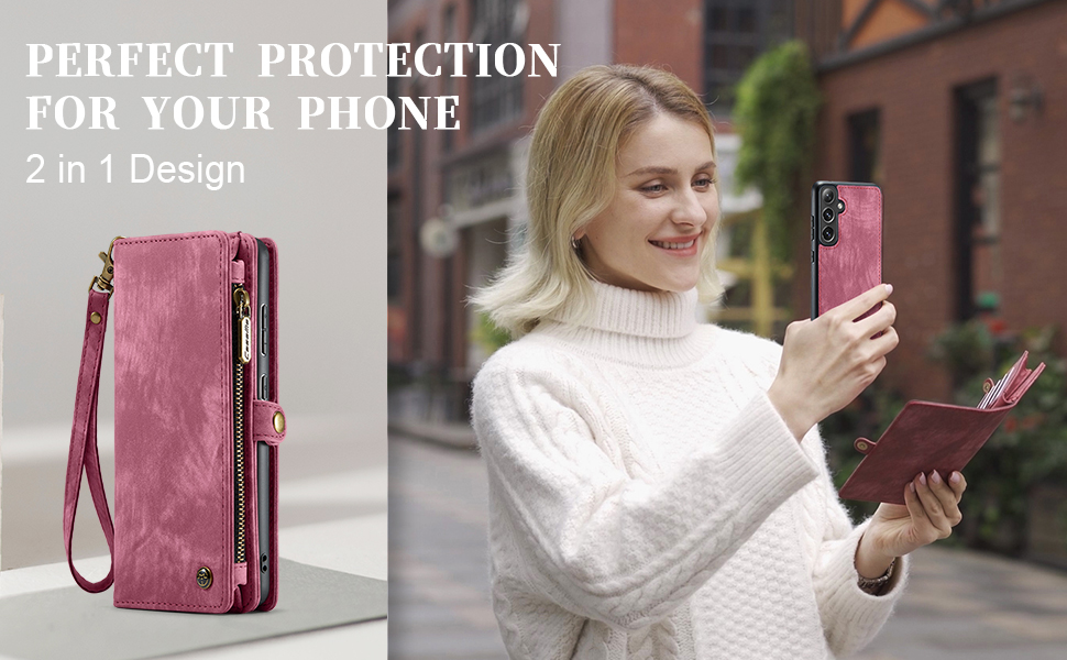 Kowauri Wallet Case for Samsung Galaxy S24,Zipper Purse Folio Leather Wallet with Card Holder ...