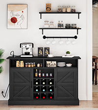 Amazon.com: YITAHOME Farmhouse Coffee Bar Cabinet, 47" Wine Bar Cabinet Floating Shelf Hanging ...