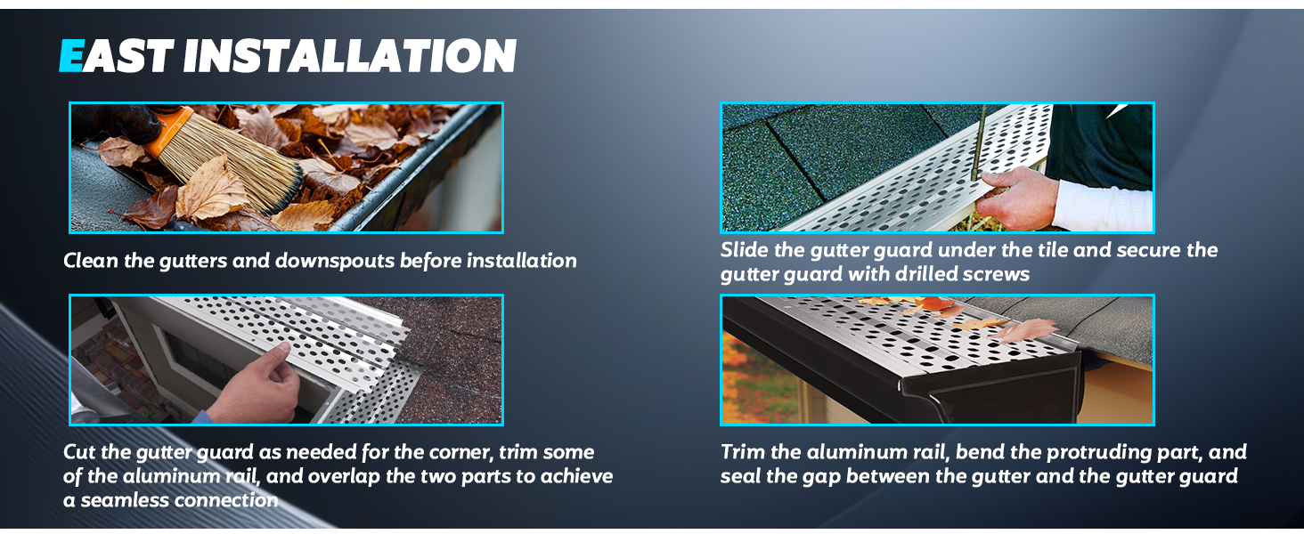 13Pack Gutter Guards, 48x5in Aluminum Gutter Cover, 52FT Total Length ...