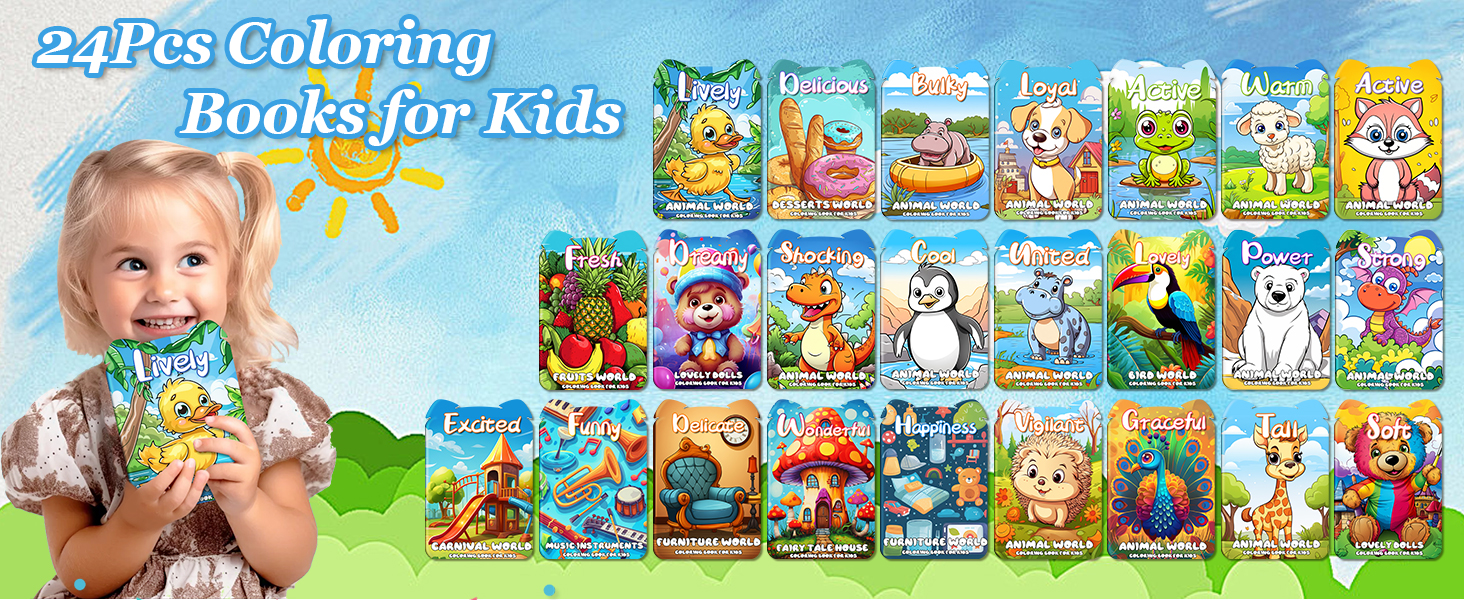 Amazon.com: 24Pcs Coloring Books for Kids Ages 3-4 4-8 8-12 Large Print ...