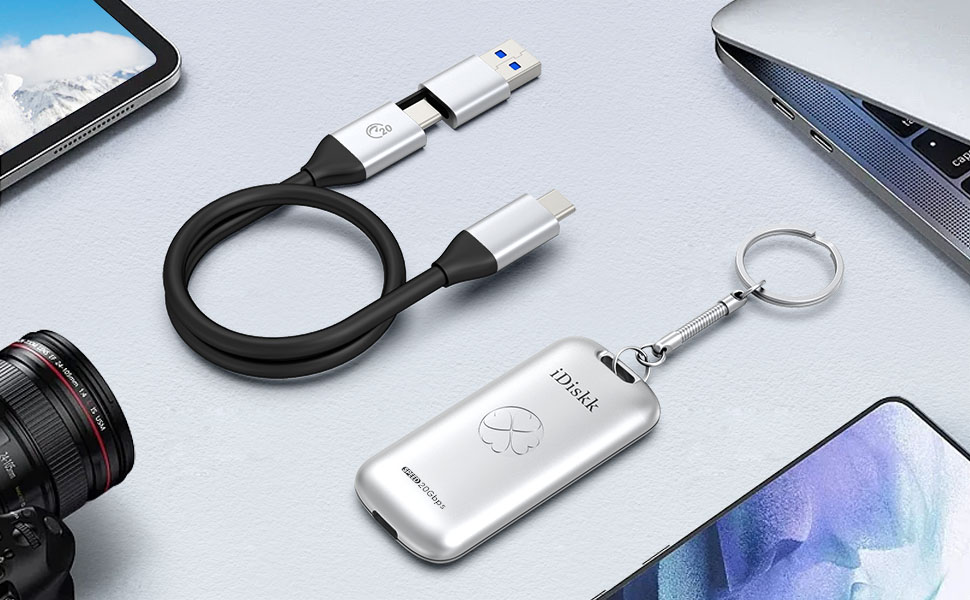 iDiskk 512GB External Solid State Drive Up to 2000MB/s, USB 3.2 Gen 2x2, High Performance ...