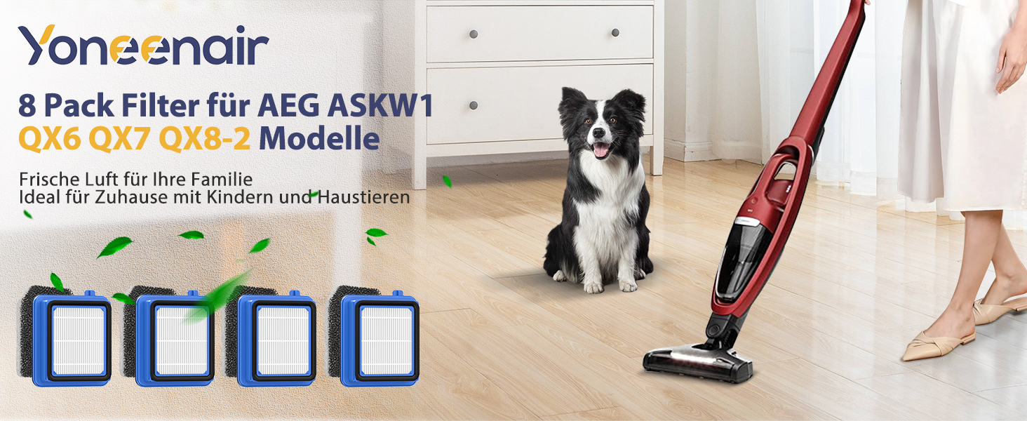 Amazon.de: 8 Stück QX7 Filter für AEG -Filter Zubehör Set für AEG QX6 QX7 QX8-2 ASKW1 ...