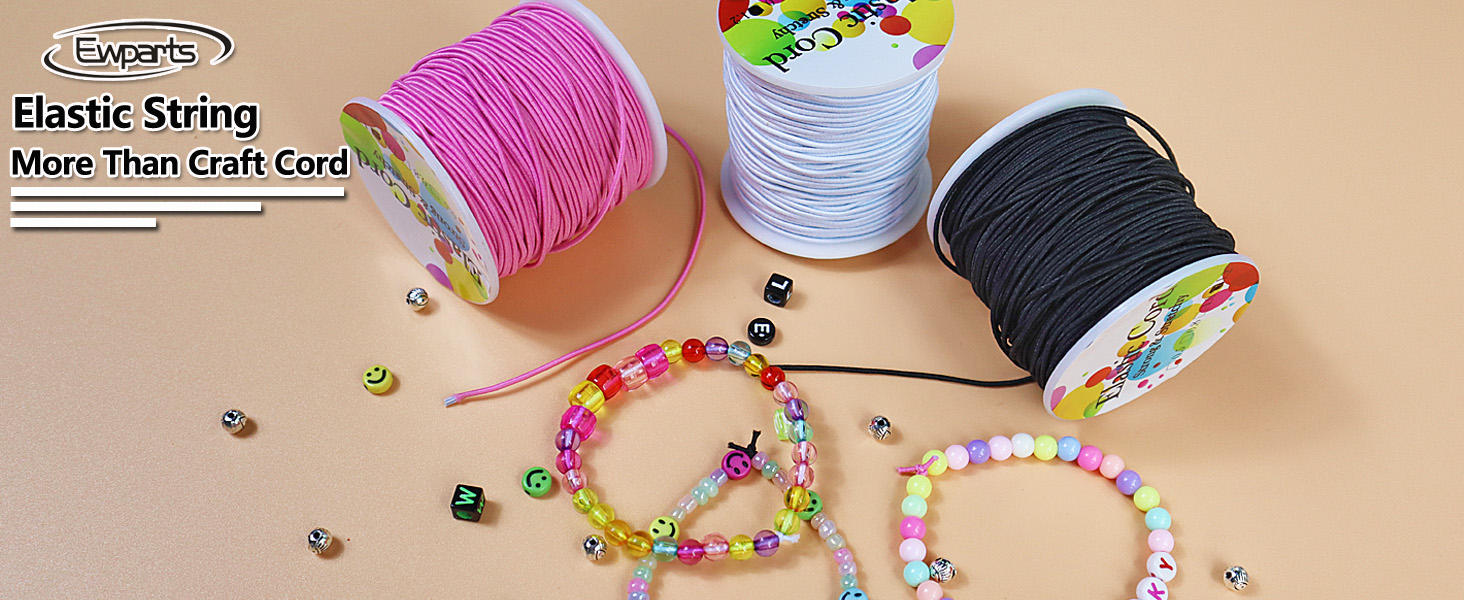 Ewparts Elastic String for Bracelets 165 Yards 3 Roll of Elastic Cord ...