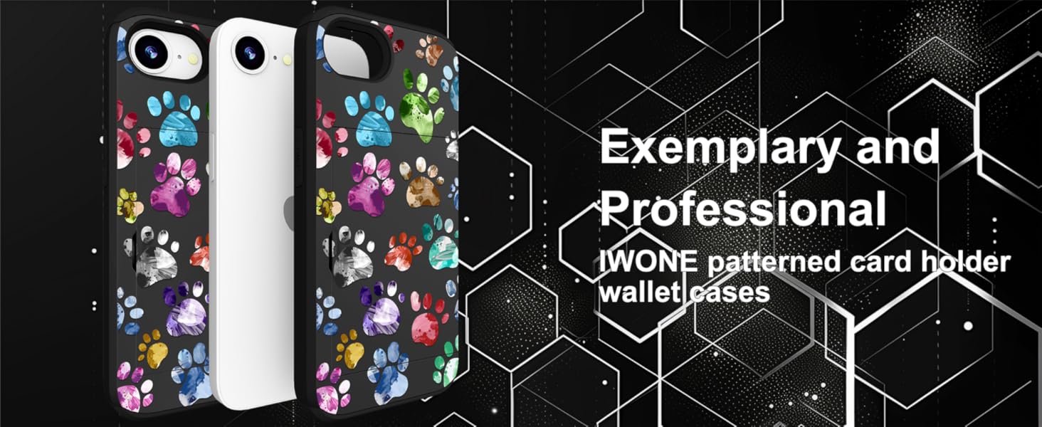 Amazon.com: IWONE Compatible with iPhone 16e Case 2025 Cute with Card Holder/Slot Wallet Phone ...