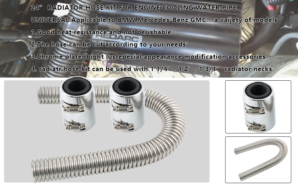 Amazon.com: BAGARAATAN Universal 24" Flexible Radiator Hose Stainless ...
