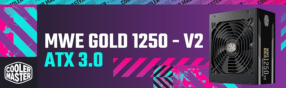 Cooler Master MWE Gold 1250 V2 ATX 3.0 Fully Modular PSU (UK Plug) - ATX 3.0 Support, 80 PLUS ...
