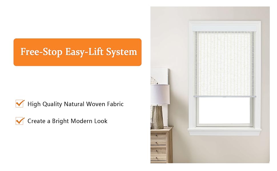 Amazon.com: Persilux Custom Size Light Filtering Window Shades with Valances, Natural Woven ...