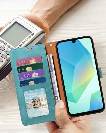 Amazon.com: JHWVVTF for Galaxy A16 Case Wallet, [RFID Blocking 4 Card Slots] Phone Stand, Wrist ...