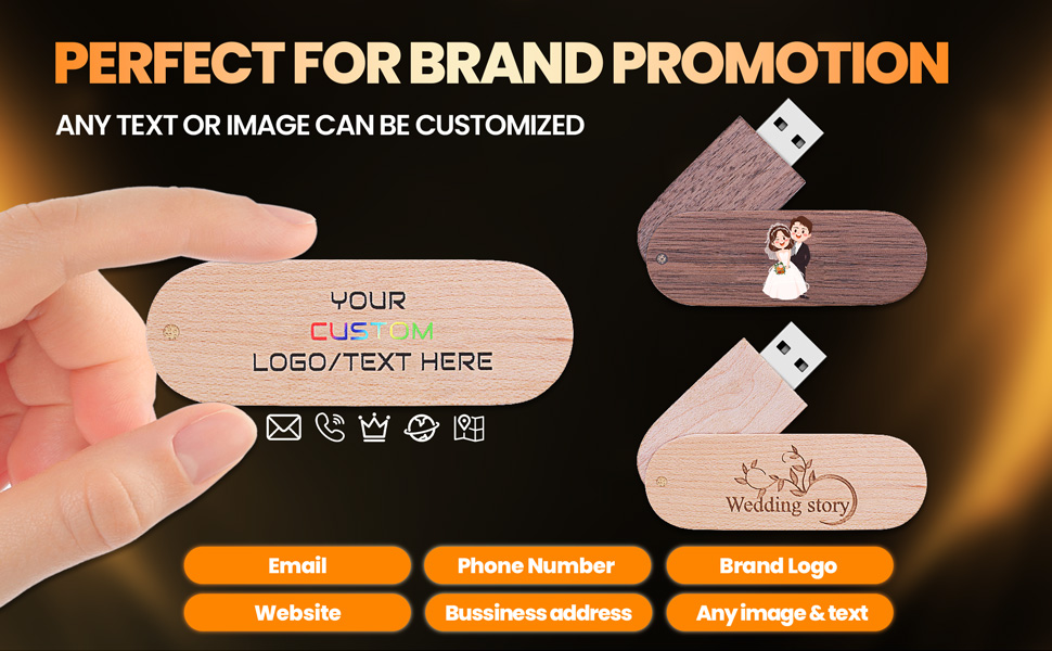 Amazon.com: 64GB 10Pack Custom USB Flash Drive, Personalized Wood USB, Wooden USB Stick Bulk ...