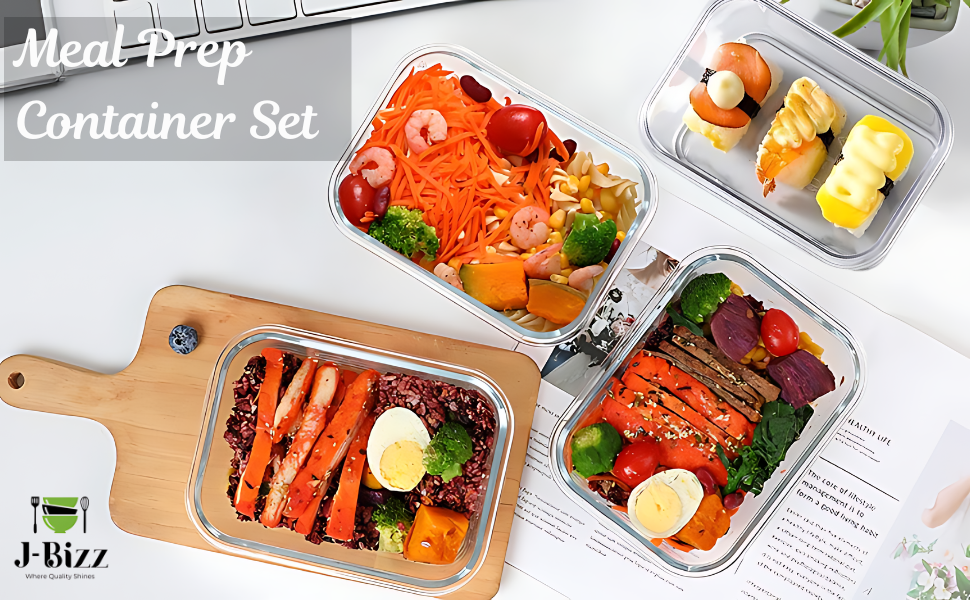 Buy J-Bizz Freshlock 3-Piece Mixed Size Plastic Food Storage Meal Prep Container Set, Airtight ...