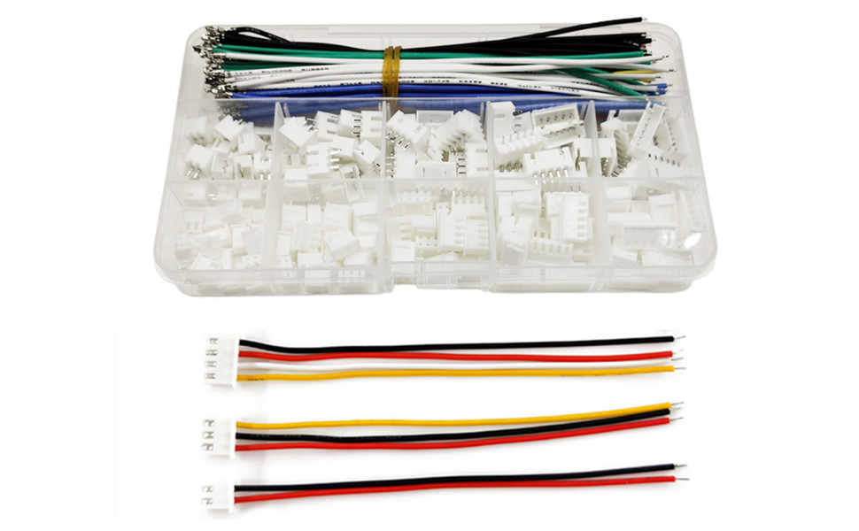 XH 2.54mm Connector Socket Kit with 22 AWG Pre-Crimped Silicone Cable Wire 2/3/4/5/6 Pin Housing ...