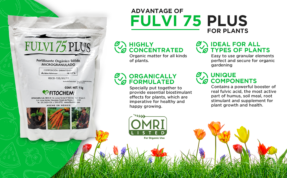 Amazon.com : Fulvi 75 Organic Growers Power Solution, Fertilizer Plant Booster, Real Fulvic Acid ...