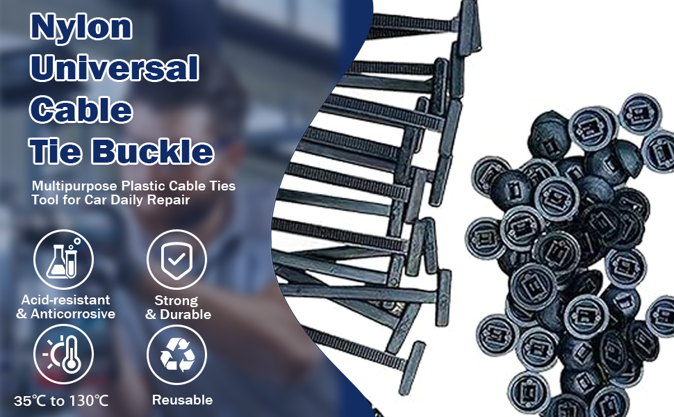 Amazon.com: Nylon Universal Cable Tie Buckle 2025 New Nylon Locking Zip Ties Holder with Pin ...