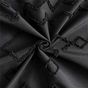 Amazon.com: NixiYa Shower Curtain Black Boho Woven Fabric Shower Curtain Modern Tufted Chevron ...