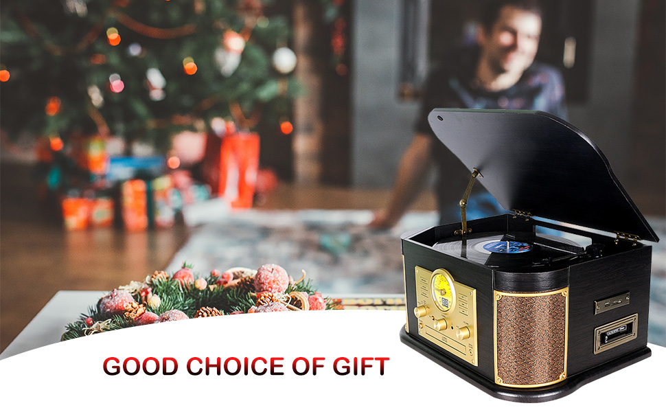 Amazon.com: All-in-One Vinyl Record Player with Bluetooth, CD, Cassette ...