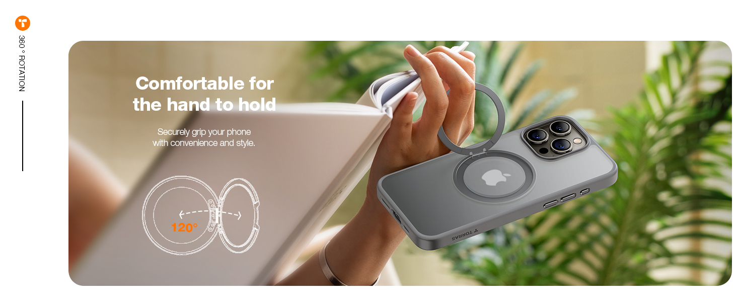 Amazon.com: TORRAS 360°Rotatable Ring for iPhone 15 Pro Case 6.1 ", Compatible with MagSafe 15 ...