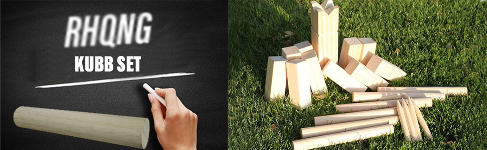 Amazon.com : RHQNG Kubb, Viking Chess Outdoor Clash Toss Yard Game with Carrying Case - Rubber ...