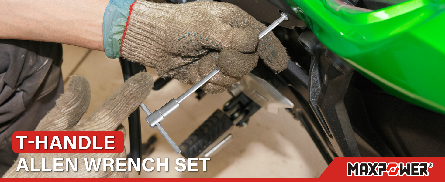 MAXPOWER Juego de llaves Allen con mango en T deslizante de 7 piezas, llaves Allen SAE : Amazon ...
