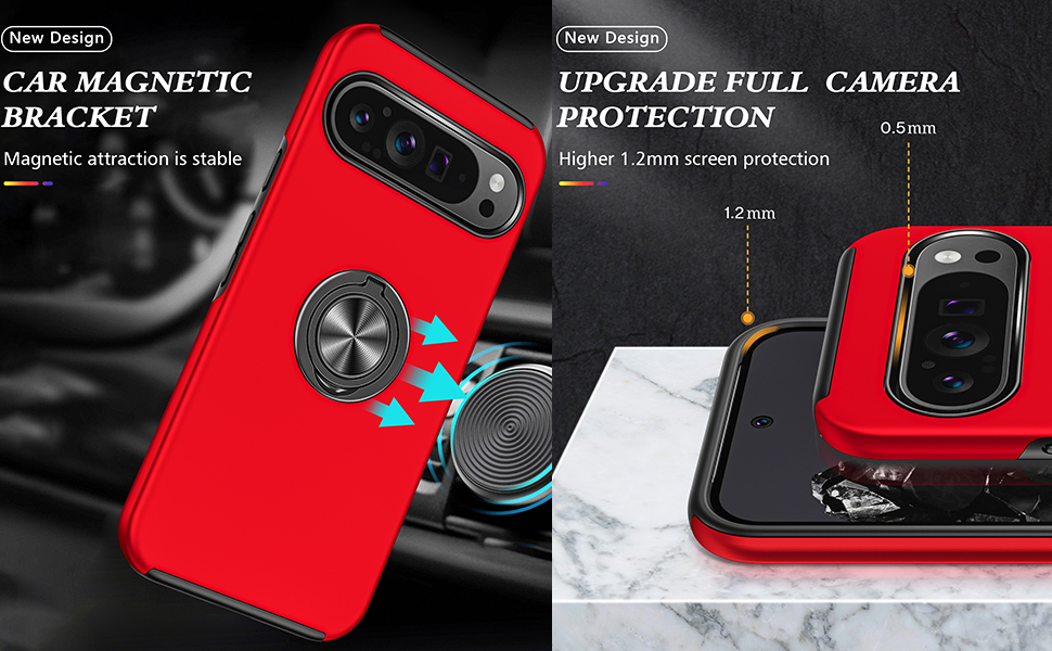 Amazon.com: for Pixel 9 Case for Google Pixel 9 Pro Case Military Grade Shockproof Built-in Ring ...