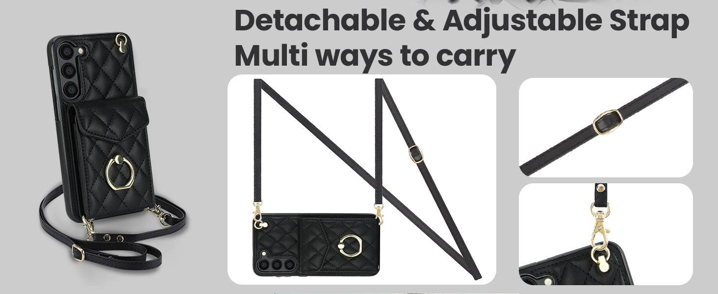 Amazon.com: QLTYPRI Crossbody Wallet Case for Samsung Galaxy S24 FE, PU Leather Phone Case with ...