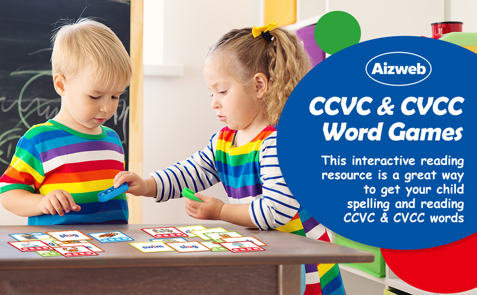 Amazon.com: Aizweb CVCC & CCVC Word Game,Phonics Games Flash Cards for Preschool Kindergarten ...