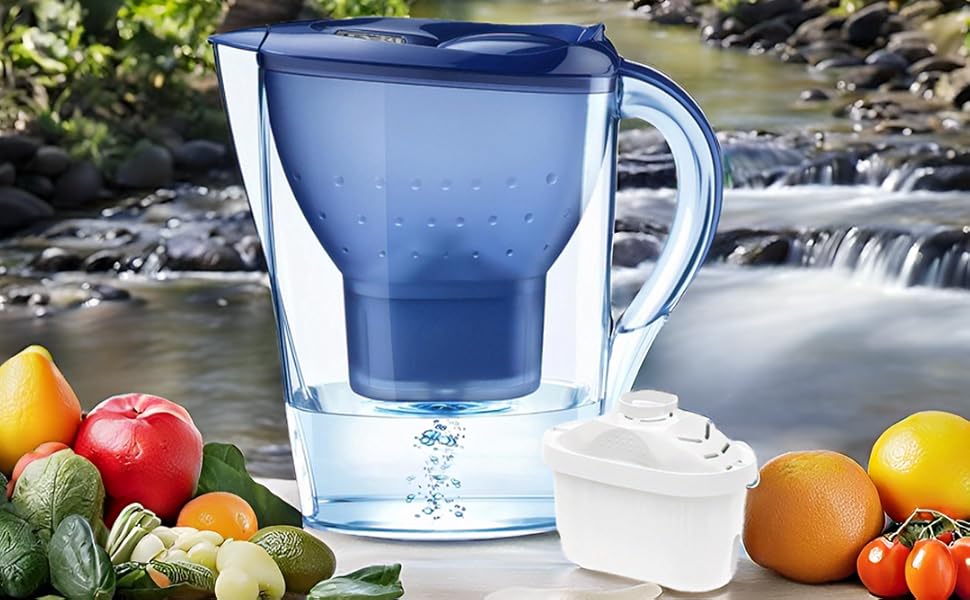 Amazon.com: Unyverwise Pitcher Water Filters, 3.5L Activated Carbon Filtered Water Jug for ...