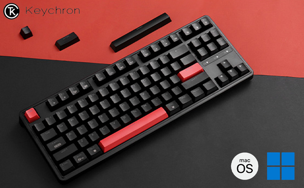 Keychron C3 Pro QMK/Via Wired Mechanical Keyboard, TKL 87 Keys Gaming ...