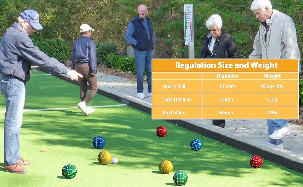 Amazon.com: JOLORLY Bocce Ball Set 107mm Regulation Size and Weight ...