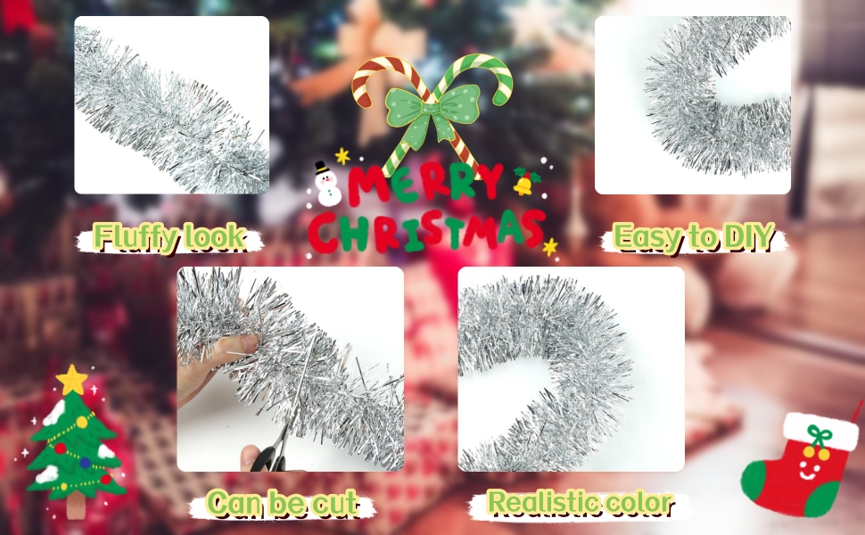 Giaonlgy Lot de 6 Guirlande de Noël,Guirlande de Noel Sapin,Guirlande ...