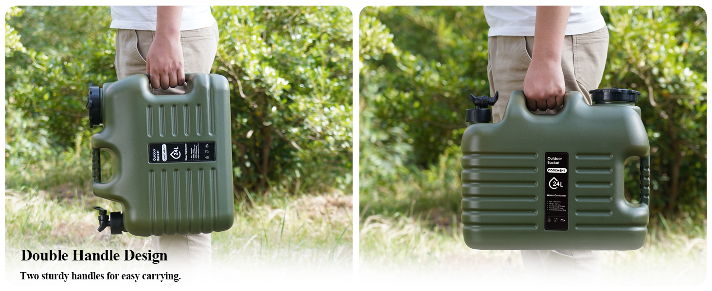 Amazon.com: COOZMENT 6.4 Gallon(24L) Portable Water Containers with Spigot, BPA Free Water Jug ...