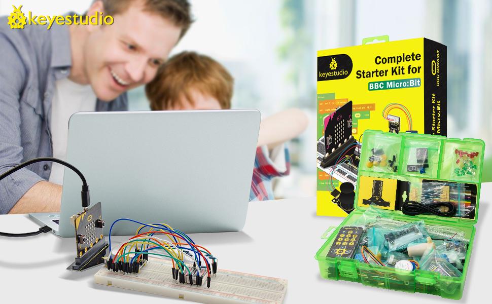 KEYESTUDIO BBC Micro:bit Starter Kit Compatible with Microbit V1, V2 ...